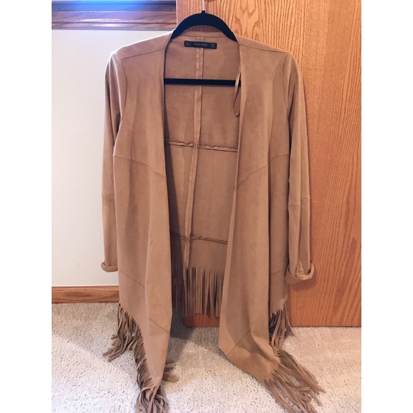 Zara | Jackets & Coats | Long Fringe Jacket | Poshmark